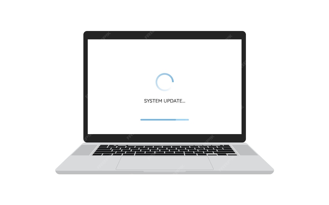 Premium Vector | Computer laptop repair or installing software system development concept. data ...