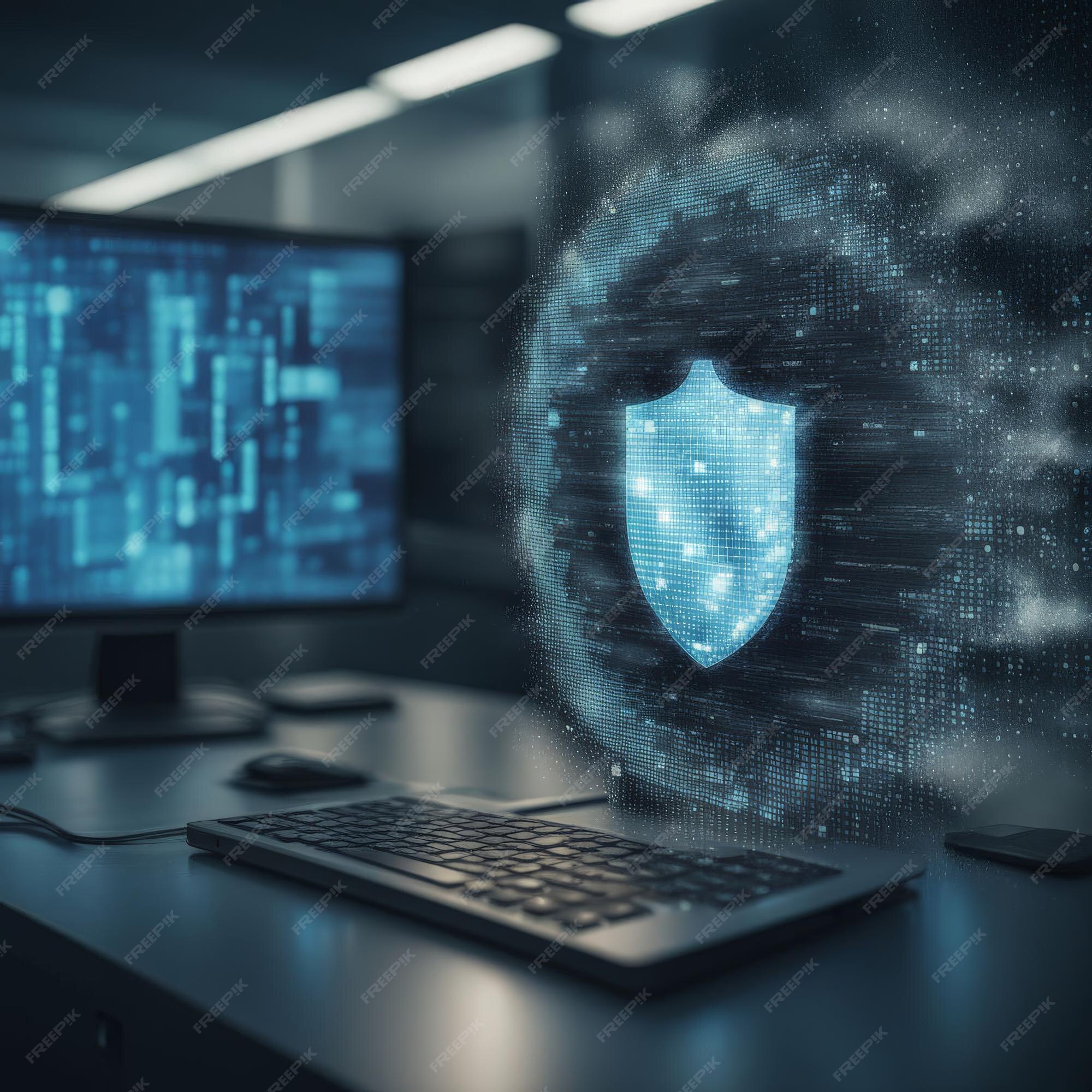 Premium Vector | Computer monitor on abstract background with binary ...