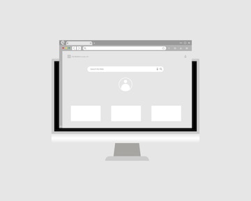 Premium Vector | A computer monitor with a web browser open to default ...