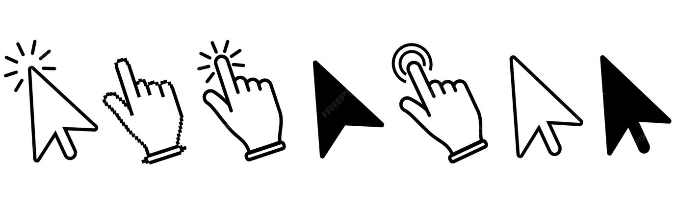 Premium Vector Computer Mouse Click Cursor Gray Arrow Icons Set And 2078