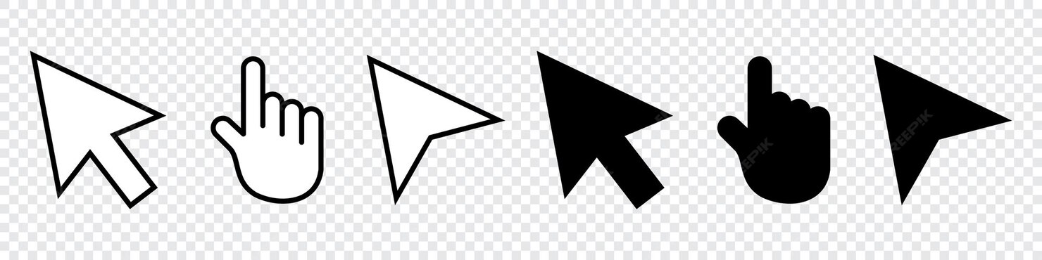 Premium Vector | Computer mouse click cursor icon set Pointer cursor icons Arrow and hand ...