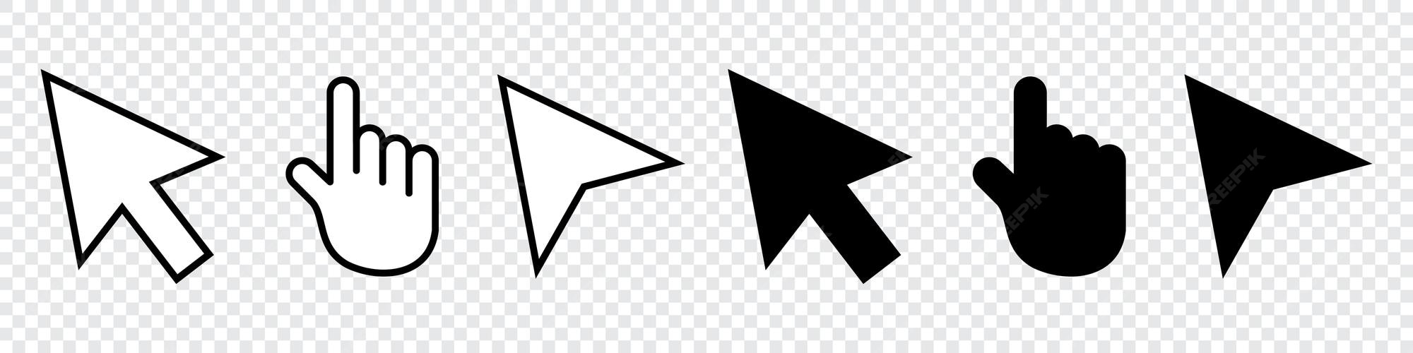 Premium Vector | Computer mouse click cursor icon set Pointer cursor icons Arrow and hand ...