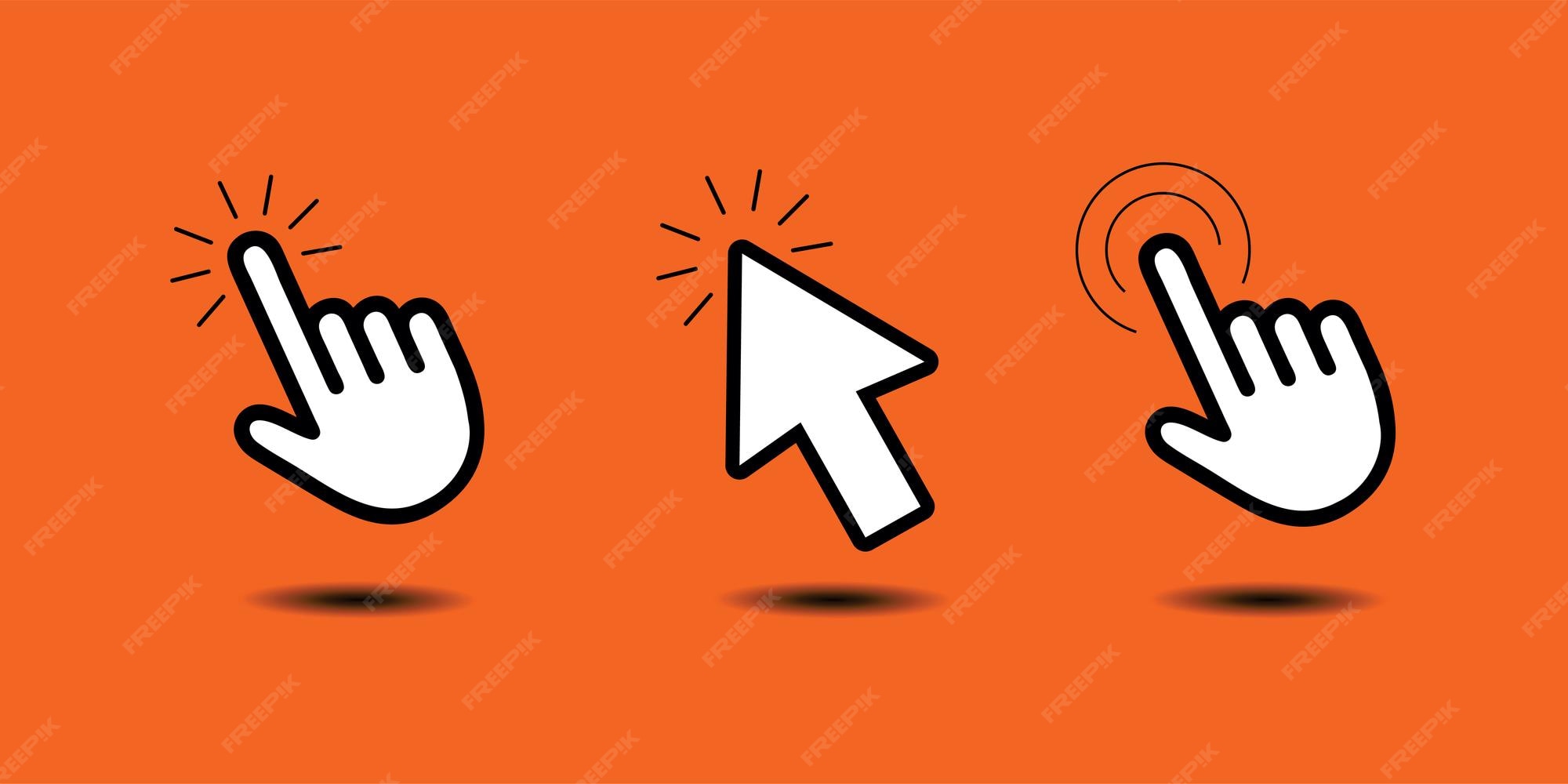 Premium Vector | Computer mouse click cursor Pointer cursor Cursors icons click set Clicking ...