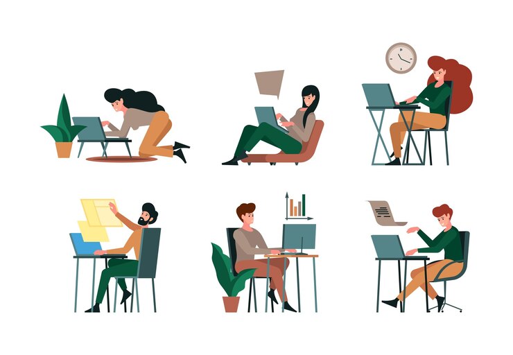 Premium Vector | Computer programmers digital workers designers professional developers coders ...