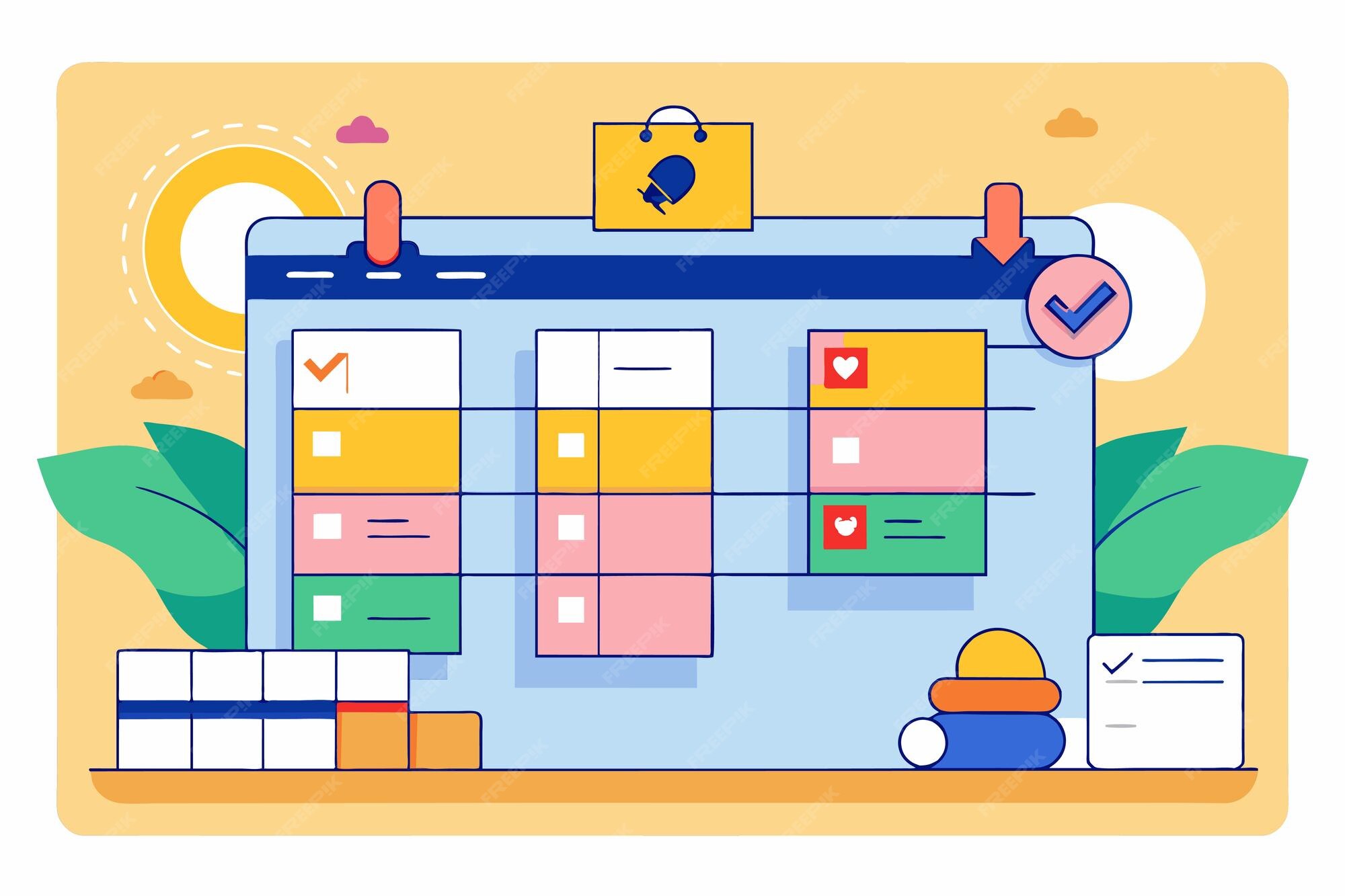 Premium Vector | A computer screen filled with a diverse array of icons ...