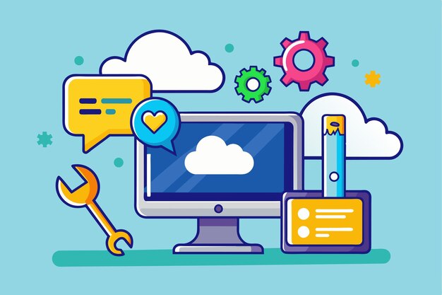 Computer Troubleshooting Process Vectors & Illustrations for Free Download