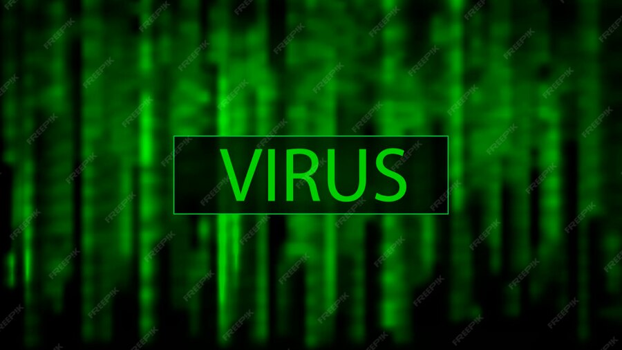 Premium Vector | Computer virus cyber attack hacking digital background green matrix binary ...