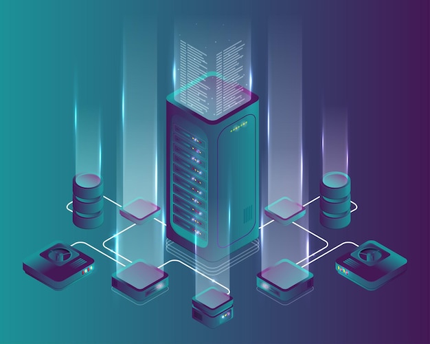 Premium Vector | Concept of big data processing energy station of ... Premium Vector | Concept of big data processing energy station of ...