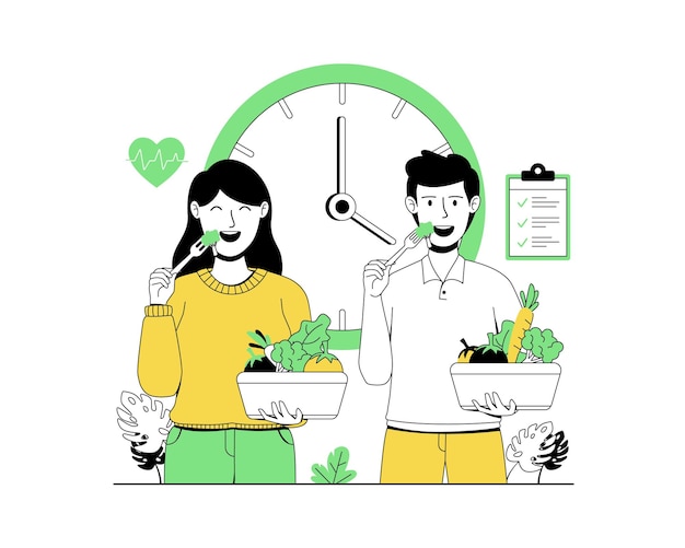 Premium Vector | Concept illustration of intermittent fasting Premium Vector | Concept illustration of intermittent fasting