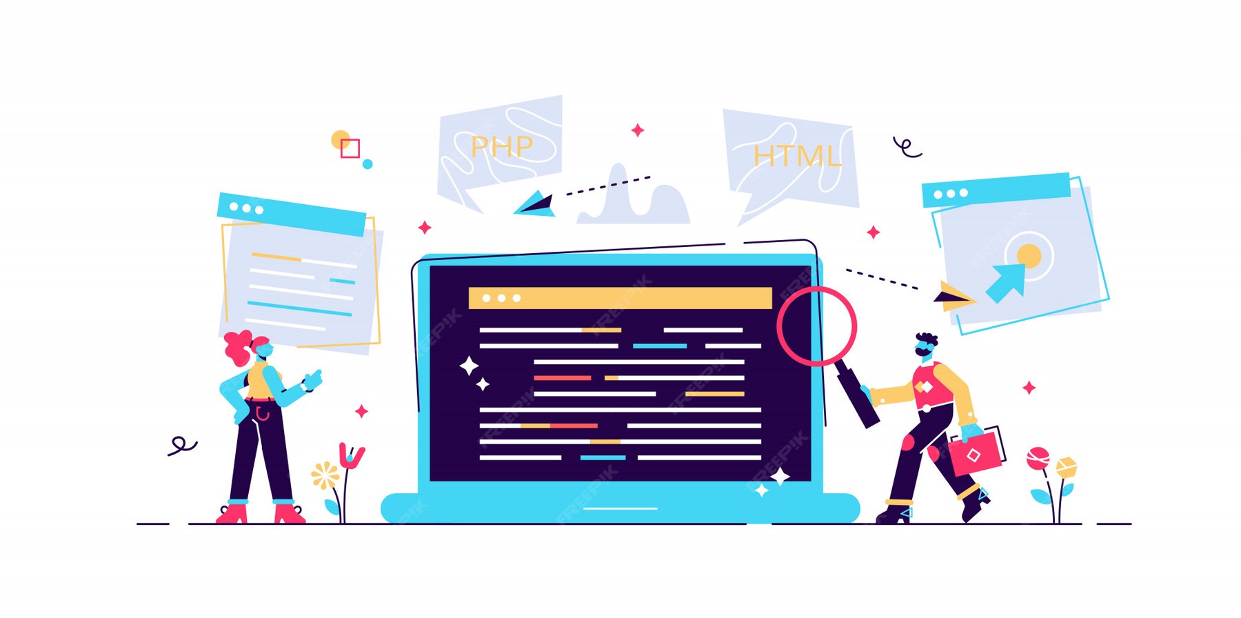 Premium Vector | Concept programmer, coding, programming, website and ...