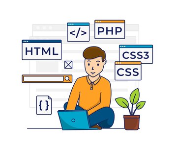 Premium Vector | The concept of programmer coding