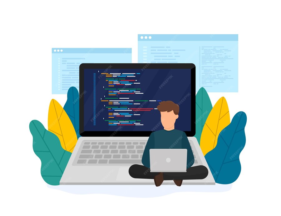 Premium Vector | Concept programming coding Website and application development