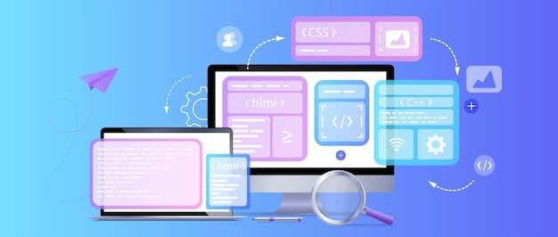 Premium Vector | Web development landing page illustration website Premium Vector | Web development landing page illustration website
