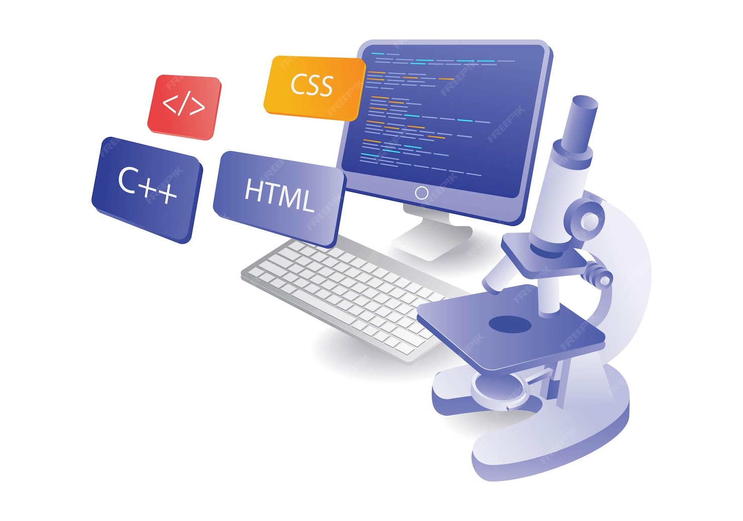 Premium Vector | Conceptual web developer programming language analysis
