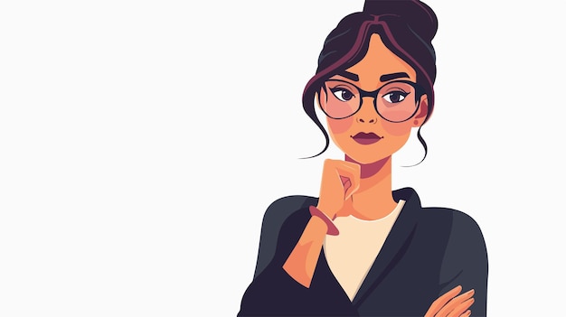 Confident Female Business Leader in Flat Vector Isolated on White ... Confident Female Business Leader in Flat Vector Isolated on White ...