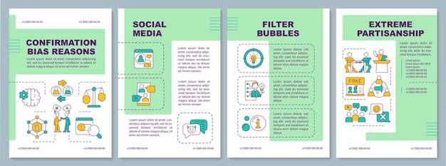 Premium Vector | Confirmation bias causes brochure template Premium Vector | Confirmation bias causes brochure template