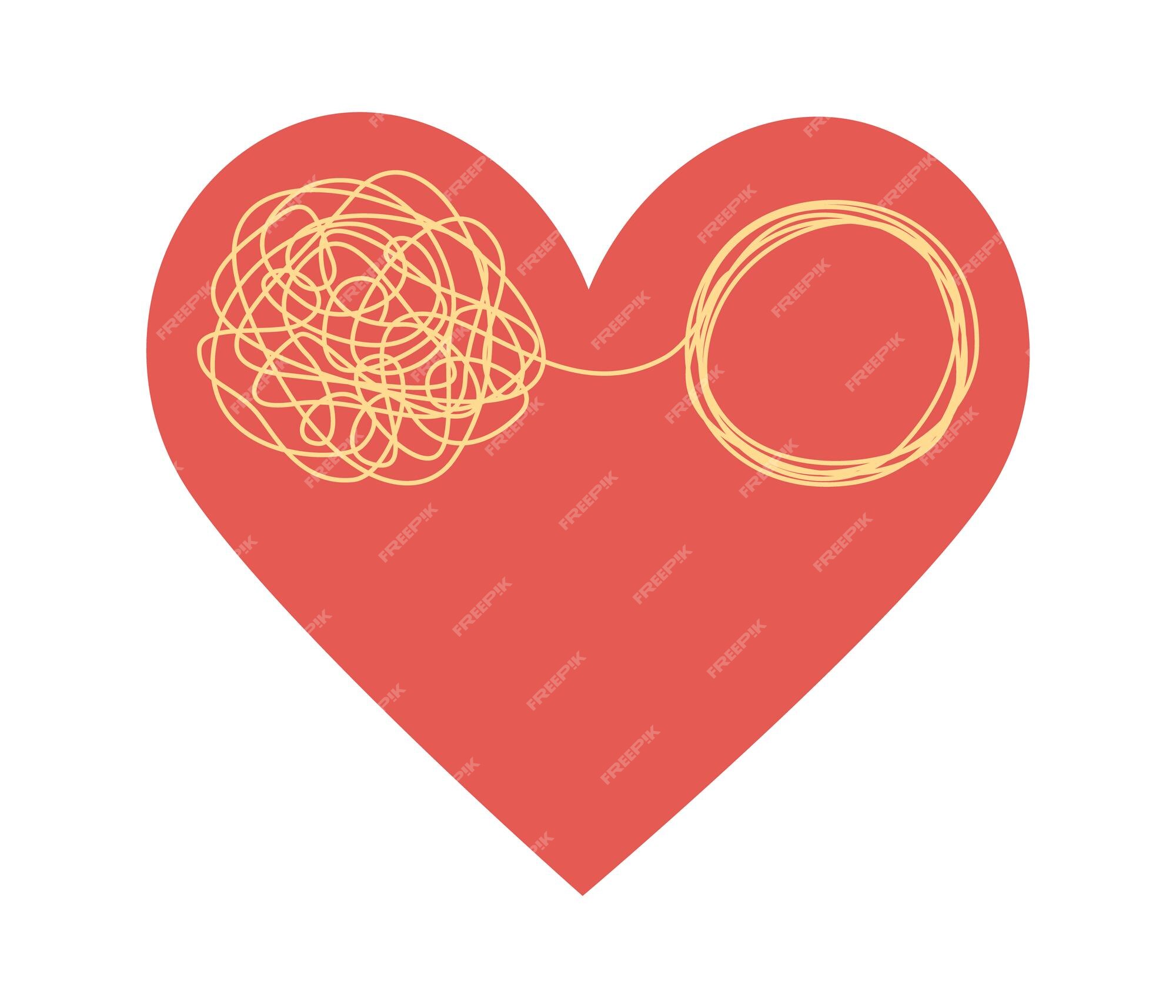 Premium Vector | Confused love icon. Tangle tangled and unraveled in ... Premium Vector | Confused love icon. Tangle tangled and unraveled in ...