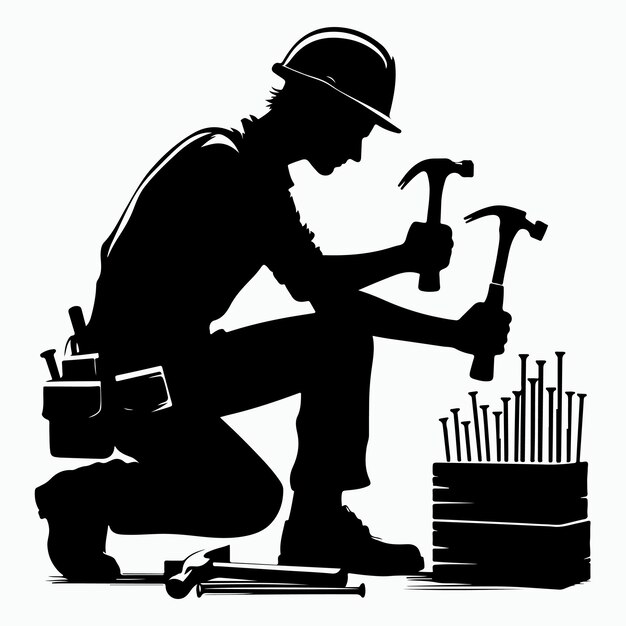 Construction engineer silhouette vector | Premium AI-generated vector Construction engineer silhouette vector | Premium AI-generated vector