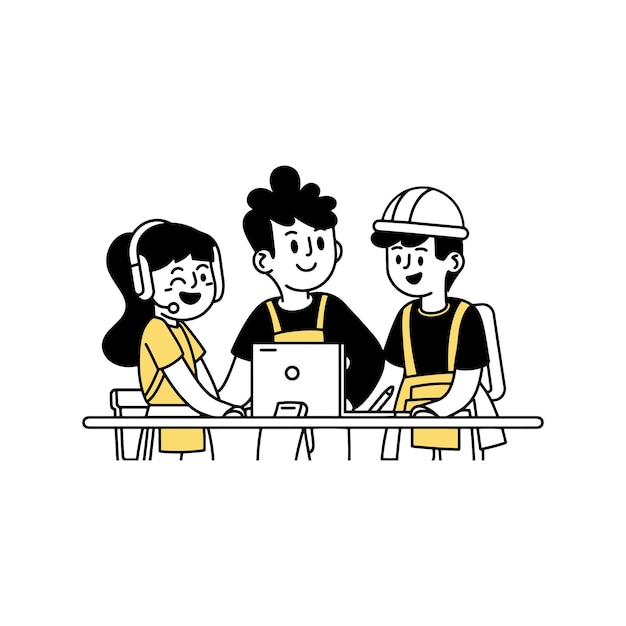 Premium Vector | Construction engineers team meeting illustration Premium Vector | Construction engineers team meeting illustration