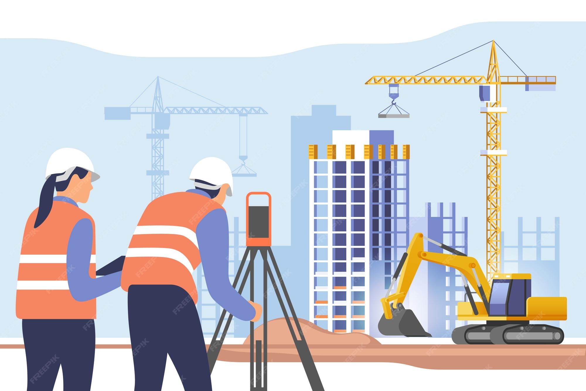 Premium Vector | Construction site building work process with houses ... Premium Vector | Construction site building work process with houses ...