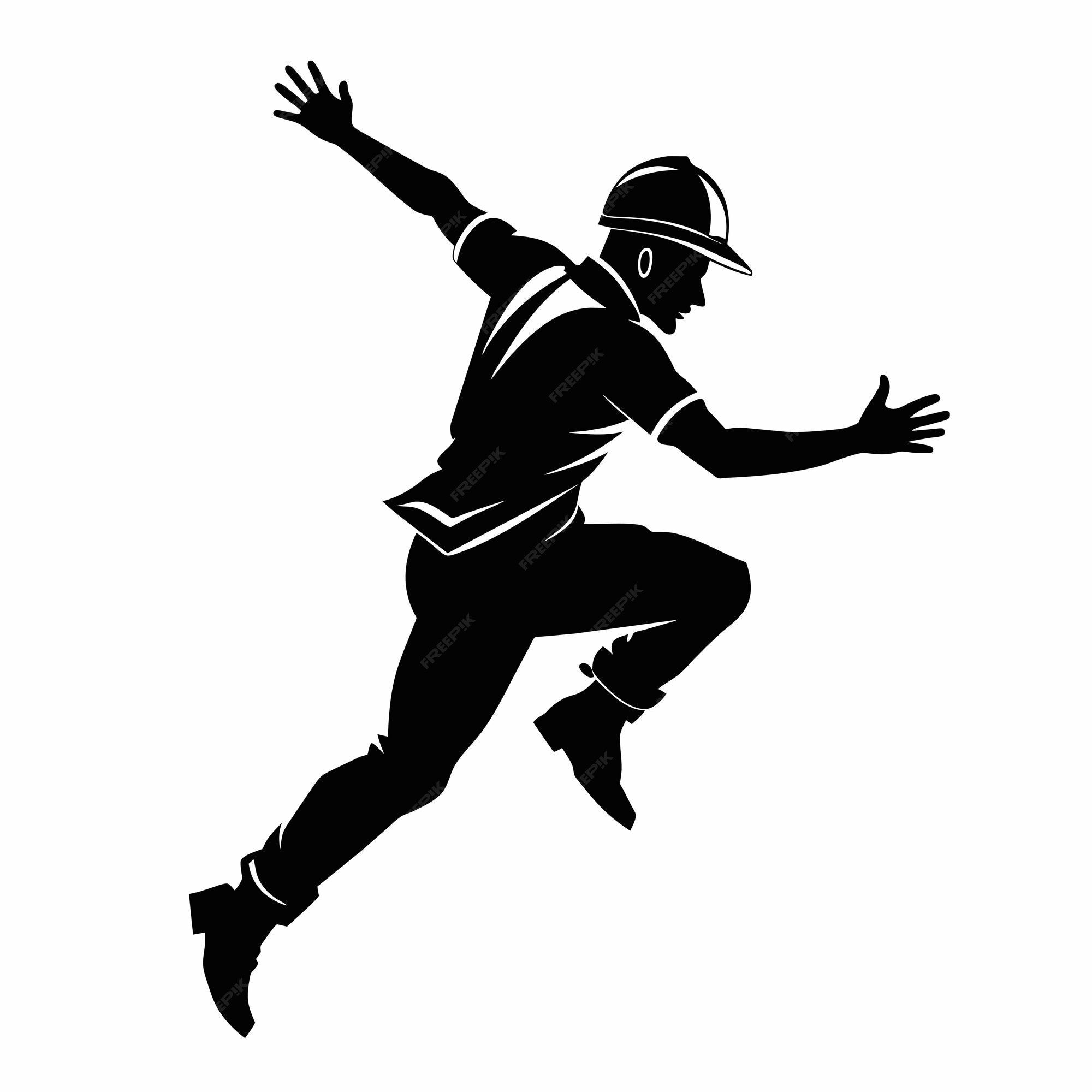 Premium Vector | Construction worker jumping on the high jumping on fly ... Premium Vector | Construction worker jumping on the high jumping on fly ...