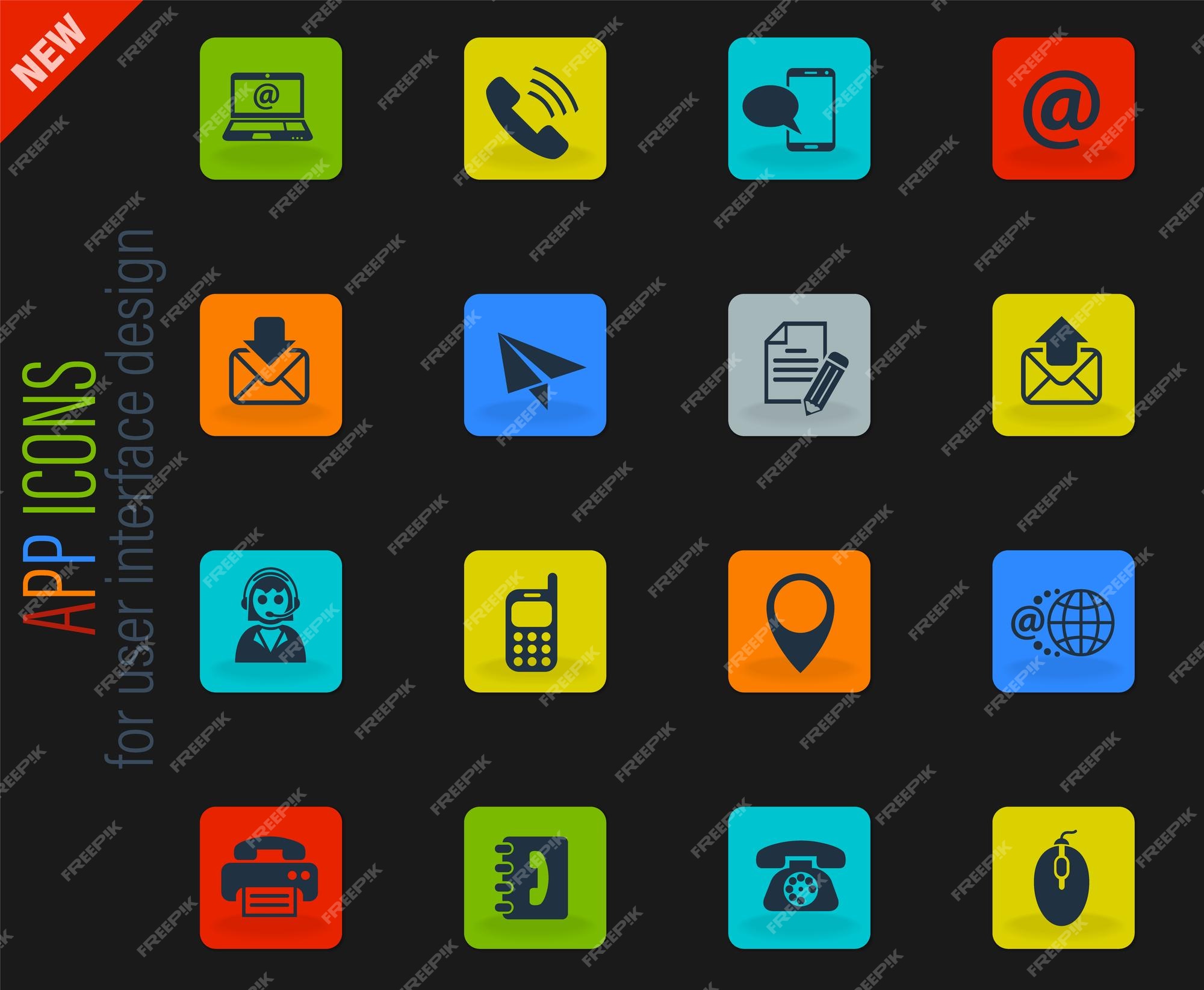 Premium Vector | Contact us icon set Premium Vector | Contact us icon set