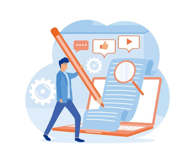 Premium Vector | Content writer blog articles creation concept with ... Premium Vector | Content writer blog articles creation concept with ...