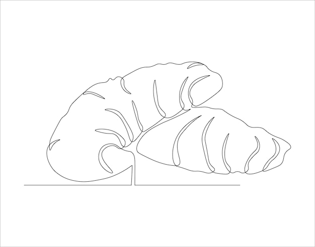 Premium Vector | Continuous line drawing of croissant one line of ... Premium Vector | Continuous line drawing of croissant one line of ...