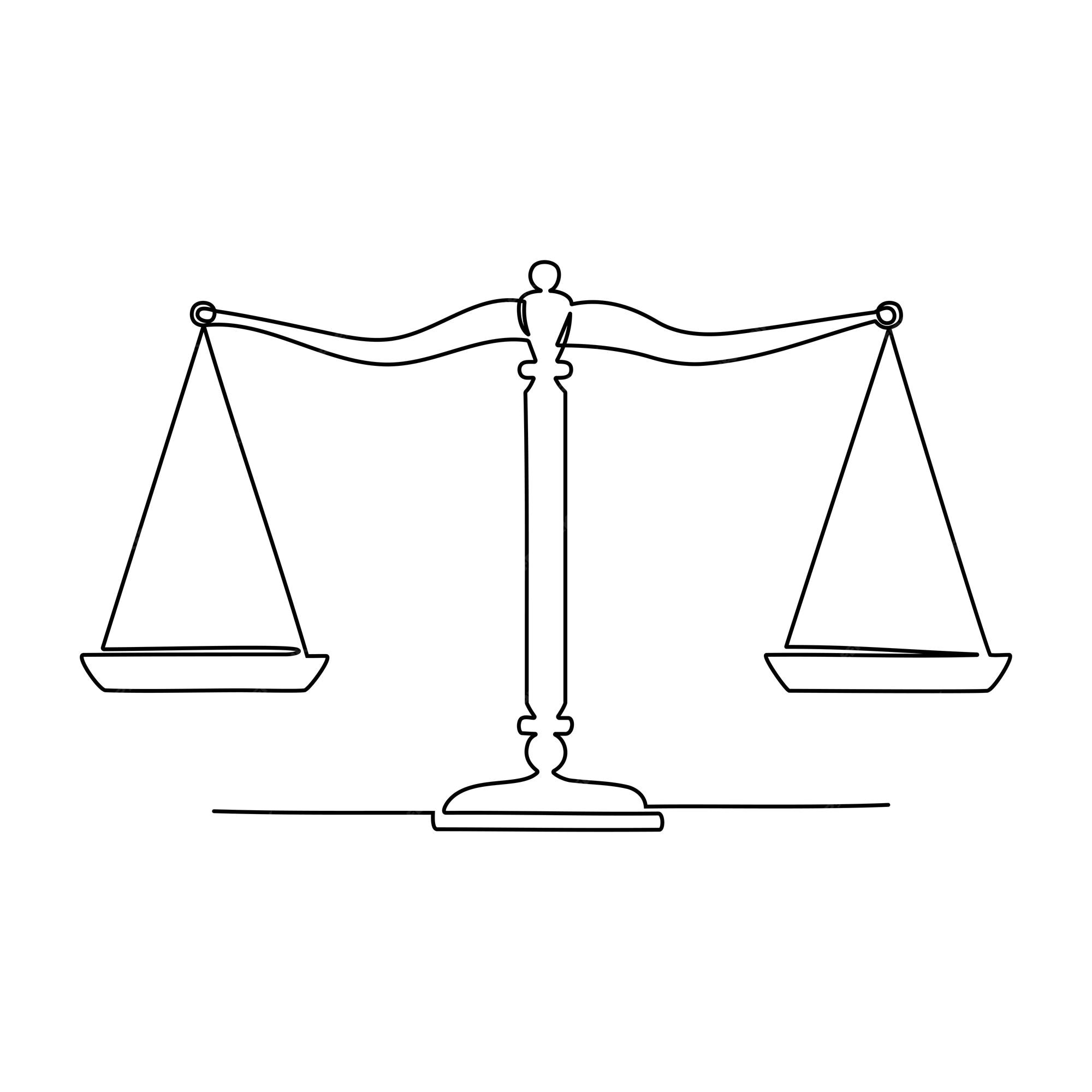 Premium Vector | Continuous line drawing of justice scale Law balance ... Premium Vector | Continuous line drawing of justice scale Law balance ...