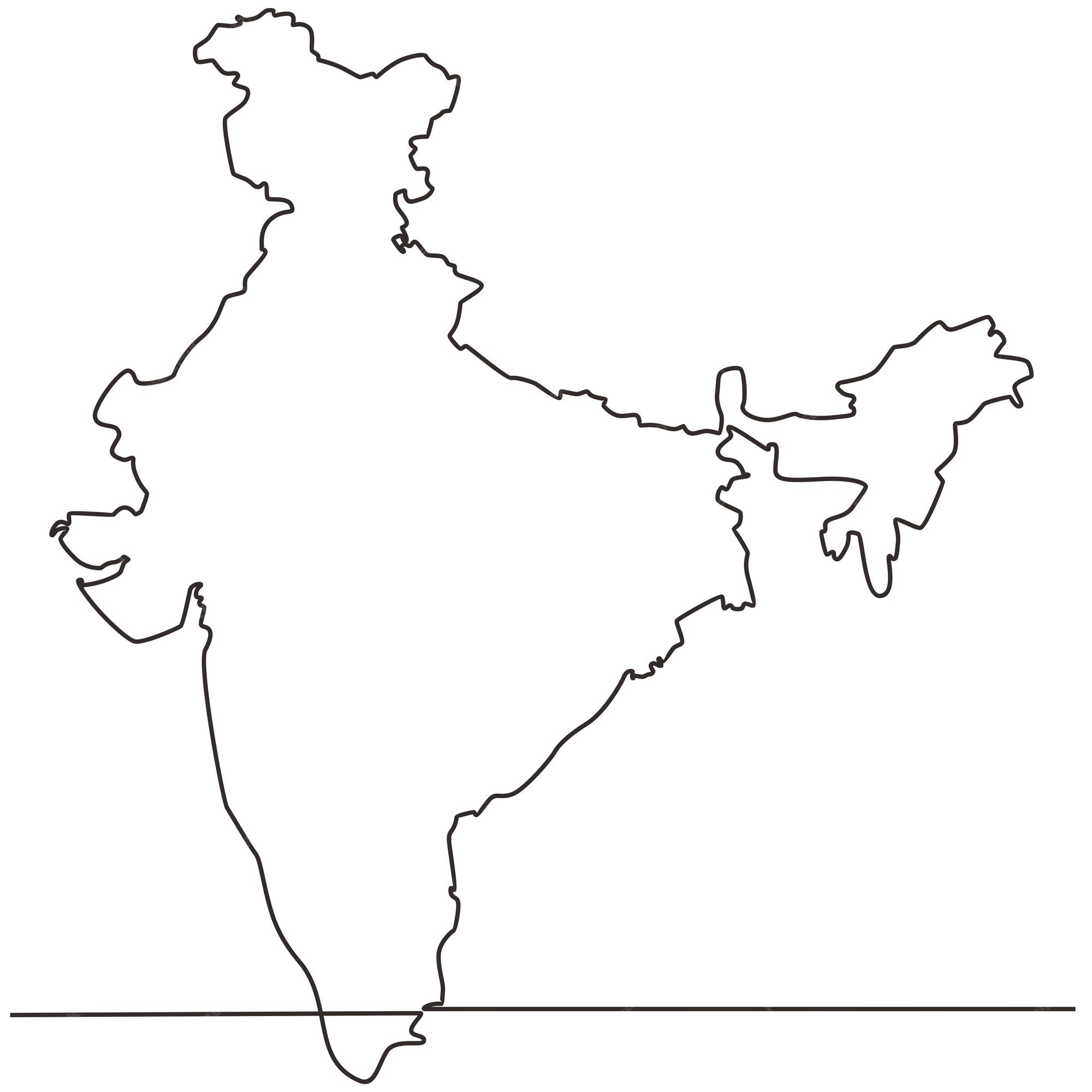 Premium Vector | Continuous line drawing of map India vector line art ... Premium Vector | Continuous line drawing of map India vector line art ...