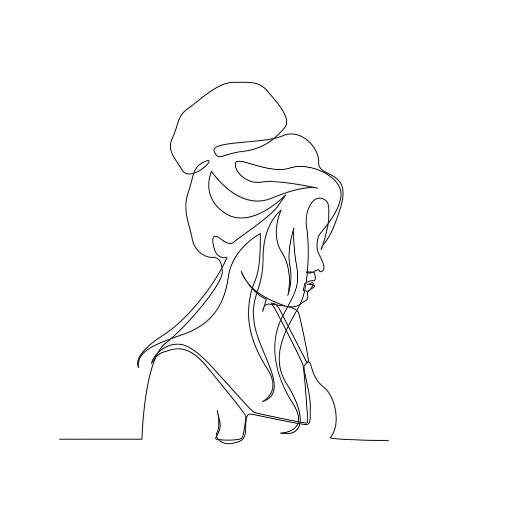 Premium Vector Continuous Line Drawing Of Woman Face Cute Female