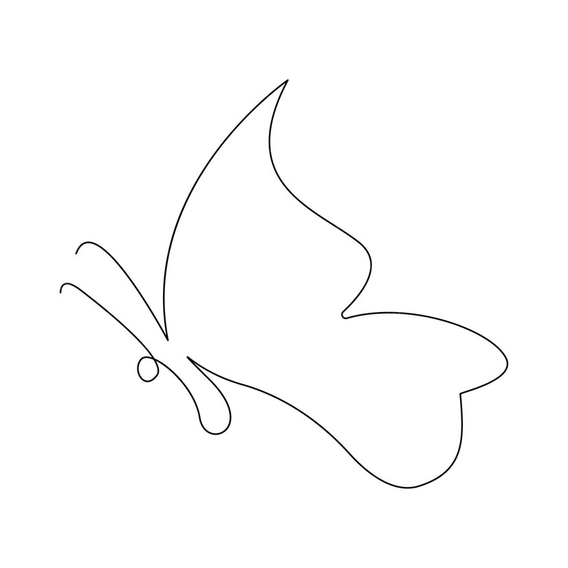 Premium Vector Continuous One Line Butterfly Flying Outline Art Drawing