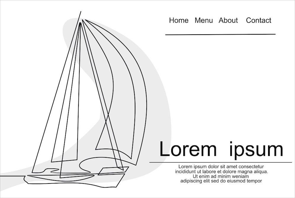 Premium Vector | Continuous one line drawing of sailboat. Vector ... Premium Vector | Continuous one line drawing of sailboat. Vector ...