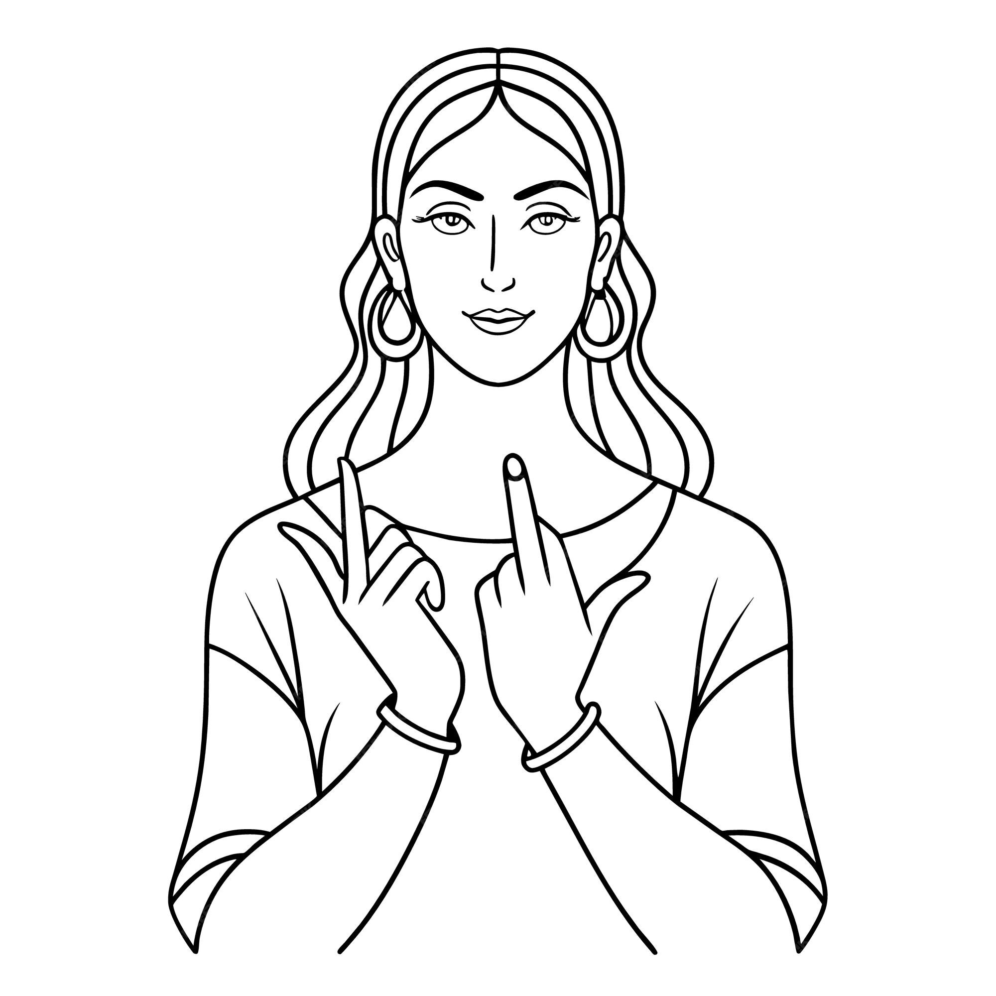 Premium Vector Continuous One Line Drawing Of A Woman Hand Gesture