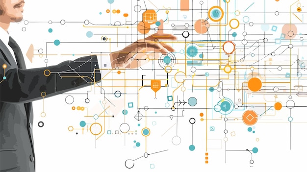 Control Programming Algorithm Block with Business Perspective | Premium AI-generated vector