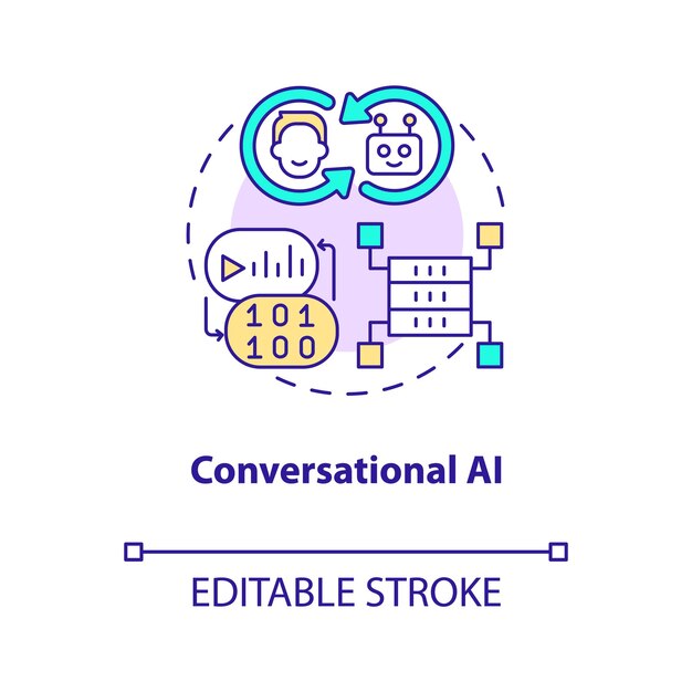 Premium Vector | Conversational AI concept icon Premium Vector | Conversational AI concept icon