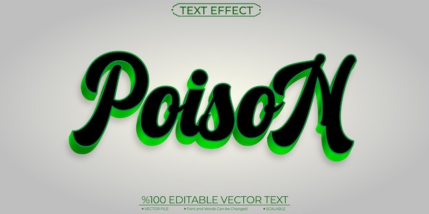 Premium Vector | Cool green poison editable and scalable vector text effect Premium Vector | Cool green poison editable and scalable vector text effect