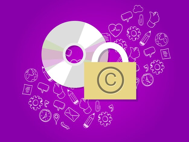 Premium Vector | Copyright protection digital secure data Premium Vector | Copyright protection digital secure data