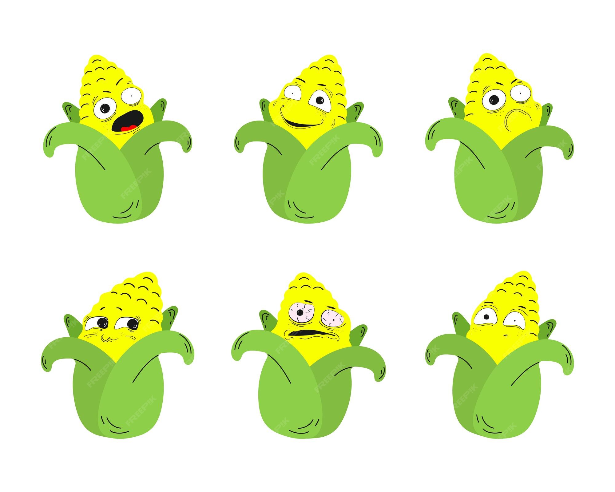 Premium Vector | Corn cob Emotion embarrassment Meme Vector illustration Premium Vector | Corn cob Emotion embarrassment Meme Vector illustration