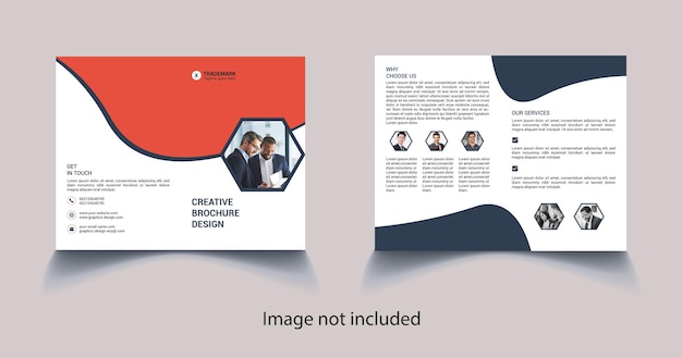 Premium Vector | Corporate bi-fold brochure design template Premium Vector | Corporate bi-fold brochure design template
