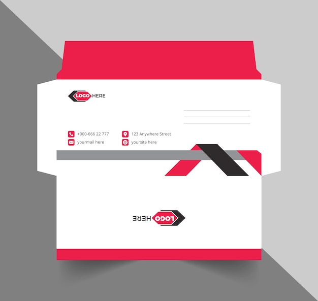 Premium Vector | Corporate envelope template or envelope design Premium Vector | Corporate envelope template or envelope design