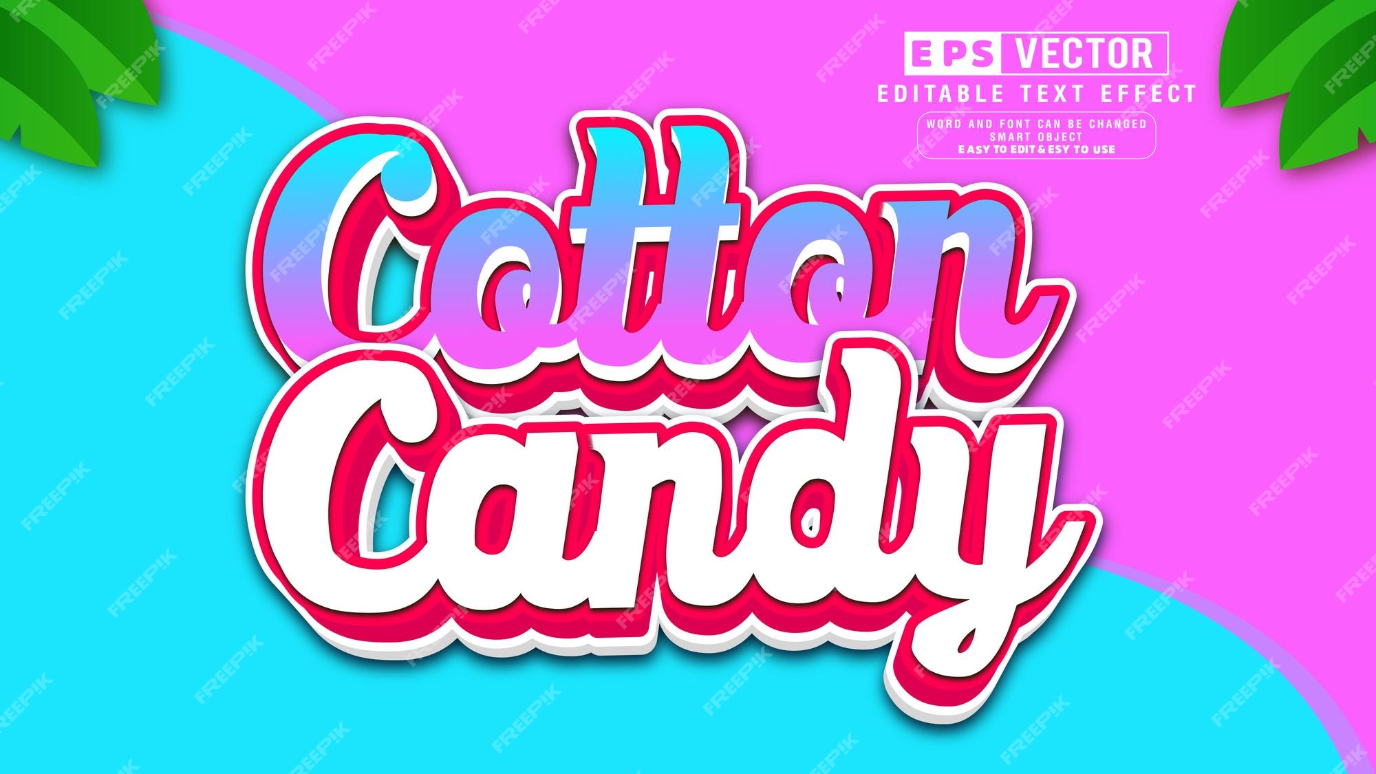 Premium Vector Cotton Candy 3d Editable Text Effect Vector With