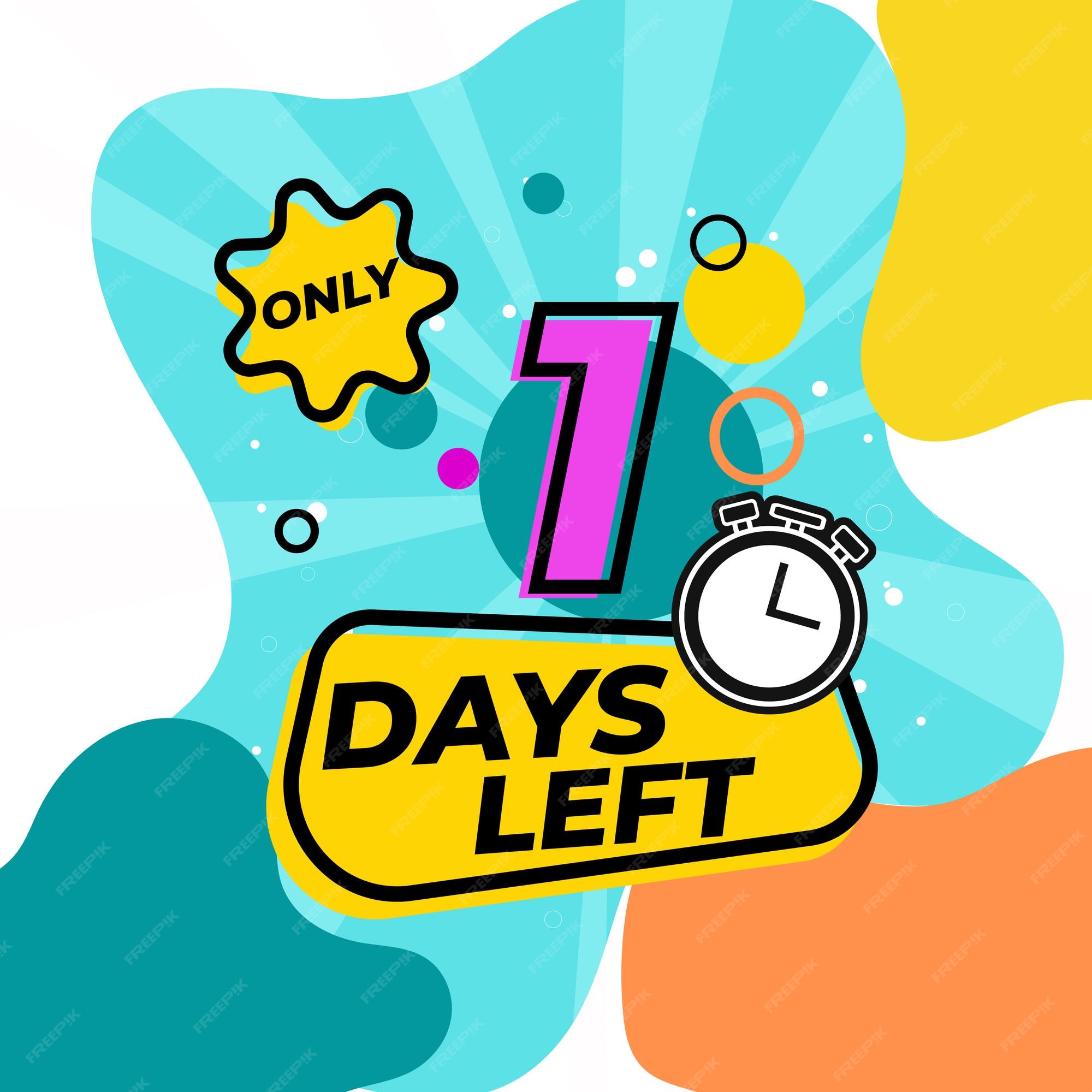 Premium Vector | Countdown number 1 days left vector illustration design Premium Vector | Countdown number 1 days left vector illustration design