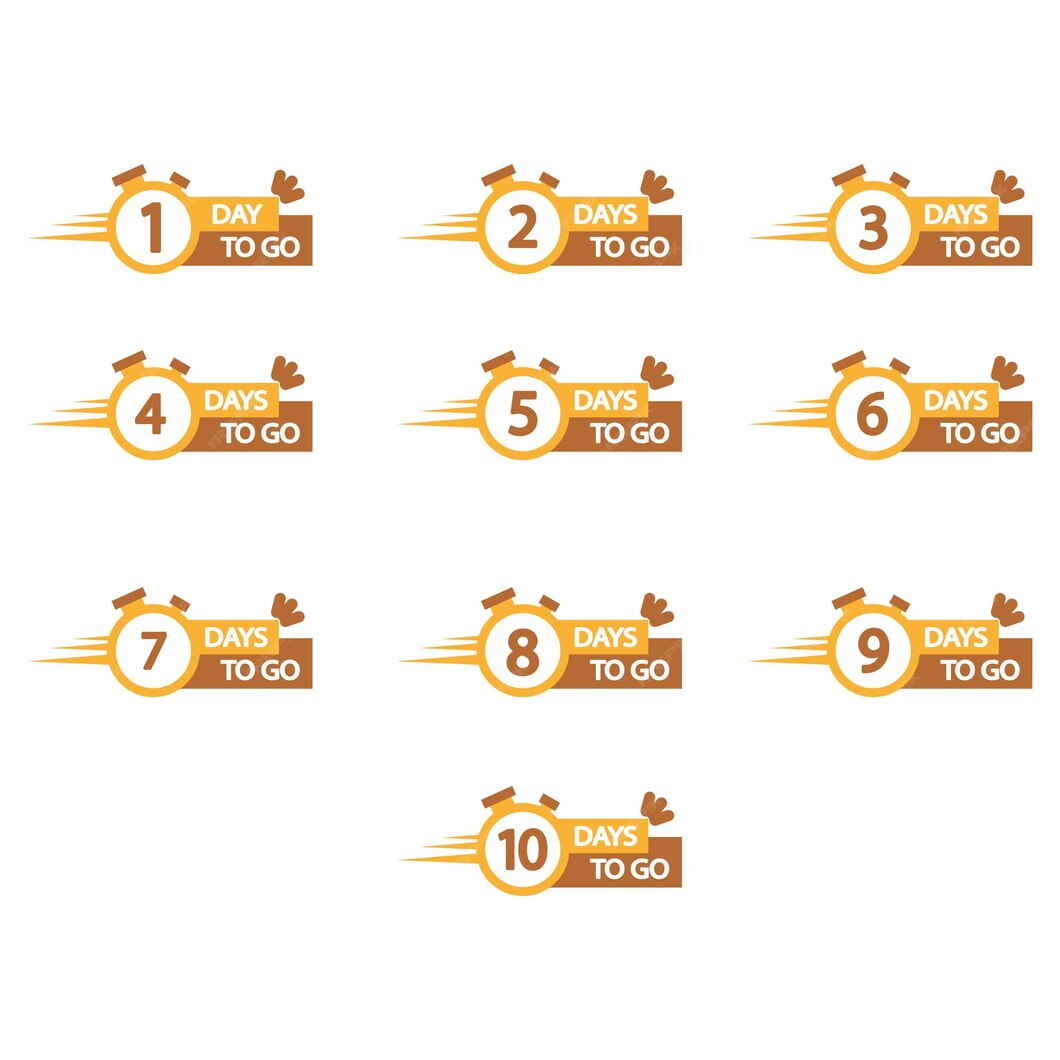 Premium Vector Countdown Timer Icon Set Number Sequence With Days To
