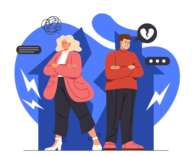 Premium Vector | Couple in divorce vector concept Premium Vector | Couple in divorce vector concept