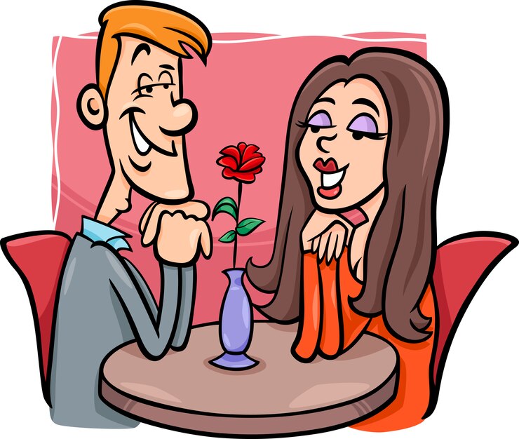 Premium Vector Couple In Love Cartoon Illustration