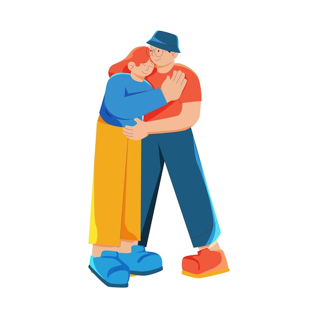 Premium Vector Couple New Home Vector Man And Woman Hugging Cute