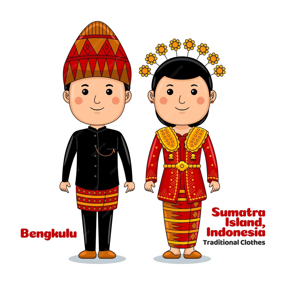 Premium Vector Couple Wear Bengkulu Sumatra Island Indonesian