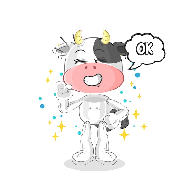 Premium Vector | Cow agree mascot cartoon vector Premium Vector | Cow agree mascot cartoon vector