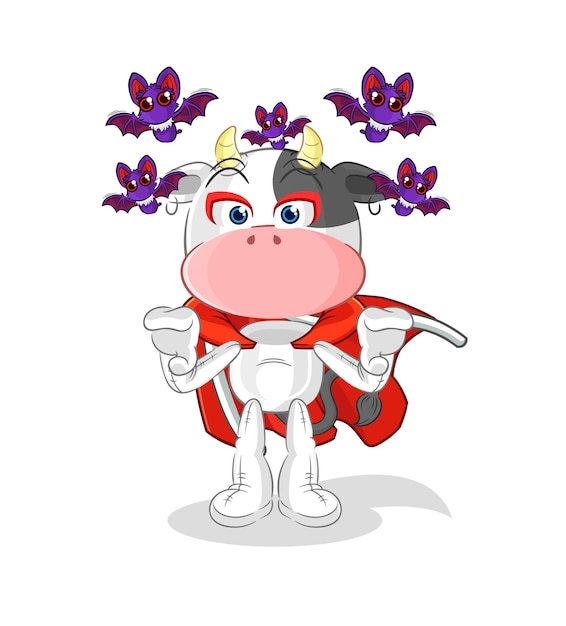 Premium Vector | Cow dracula illustration character vector Premium Vector | Cow dracula illustration character vector